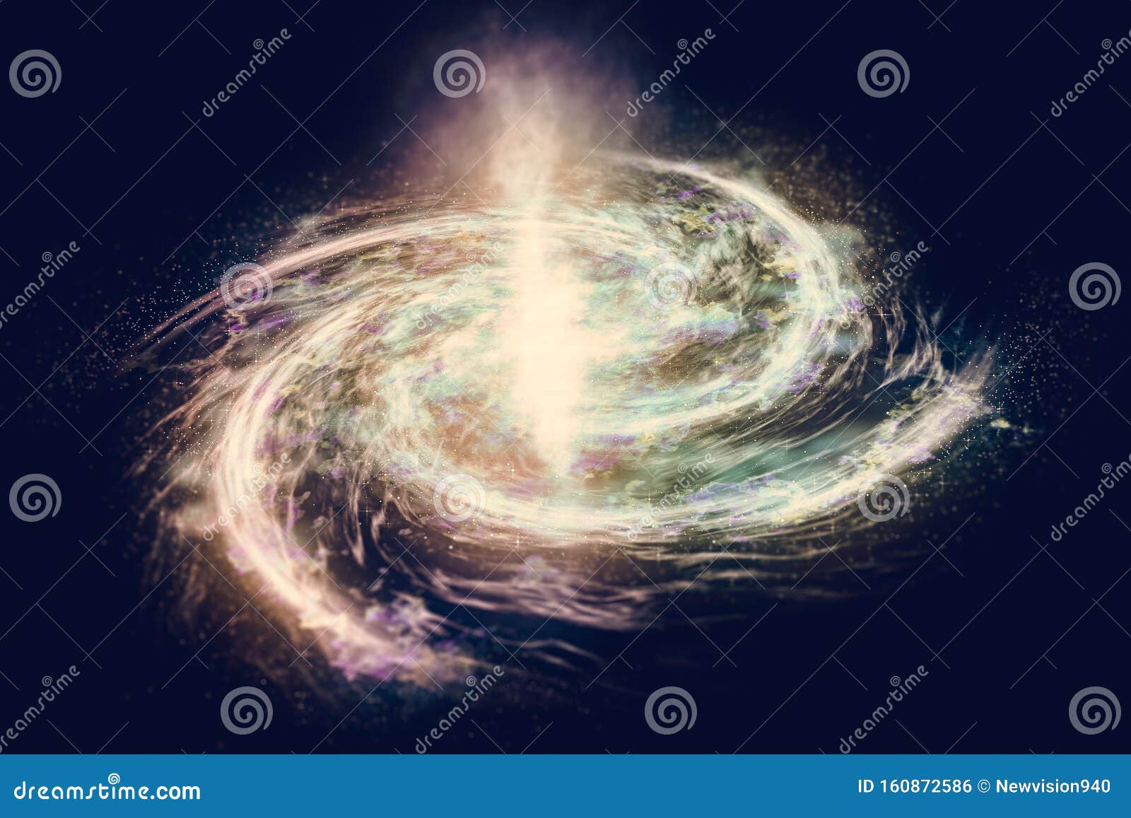 The Spiral Galaxy Revolves Around Its Axis. Dramatic Background Stock ...