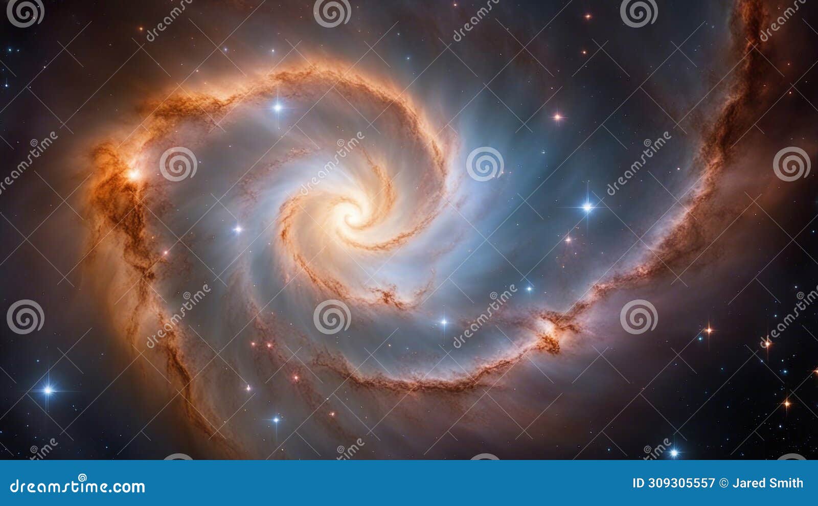Spiral Galaxy in Space _A Deep Space Nebulae with a Spiral Shape and a ...