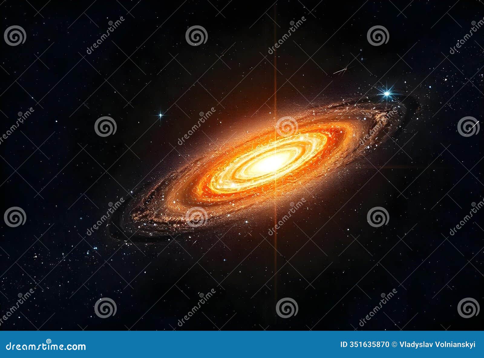Spiral Galaxy Spinning in the Vastness of Deep Space Stock Illustration ...
