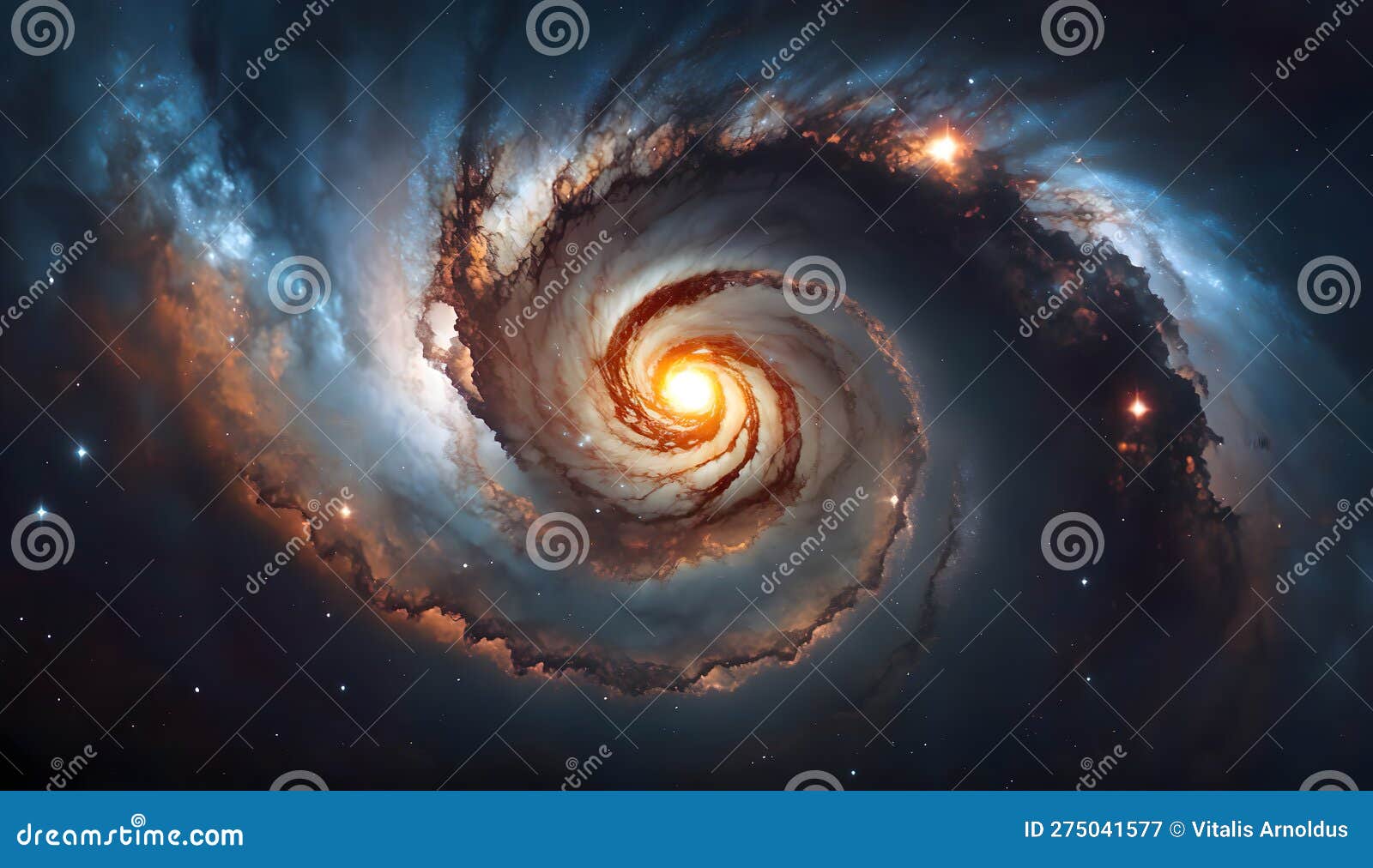 A Spiral Galaxy with a Stunning Space Background Created with ...
