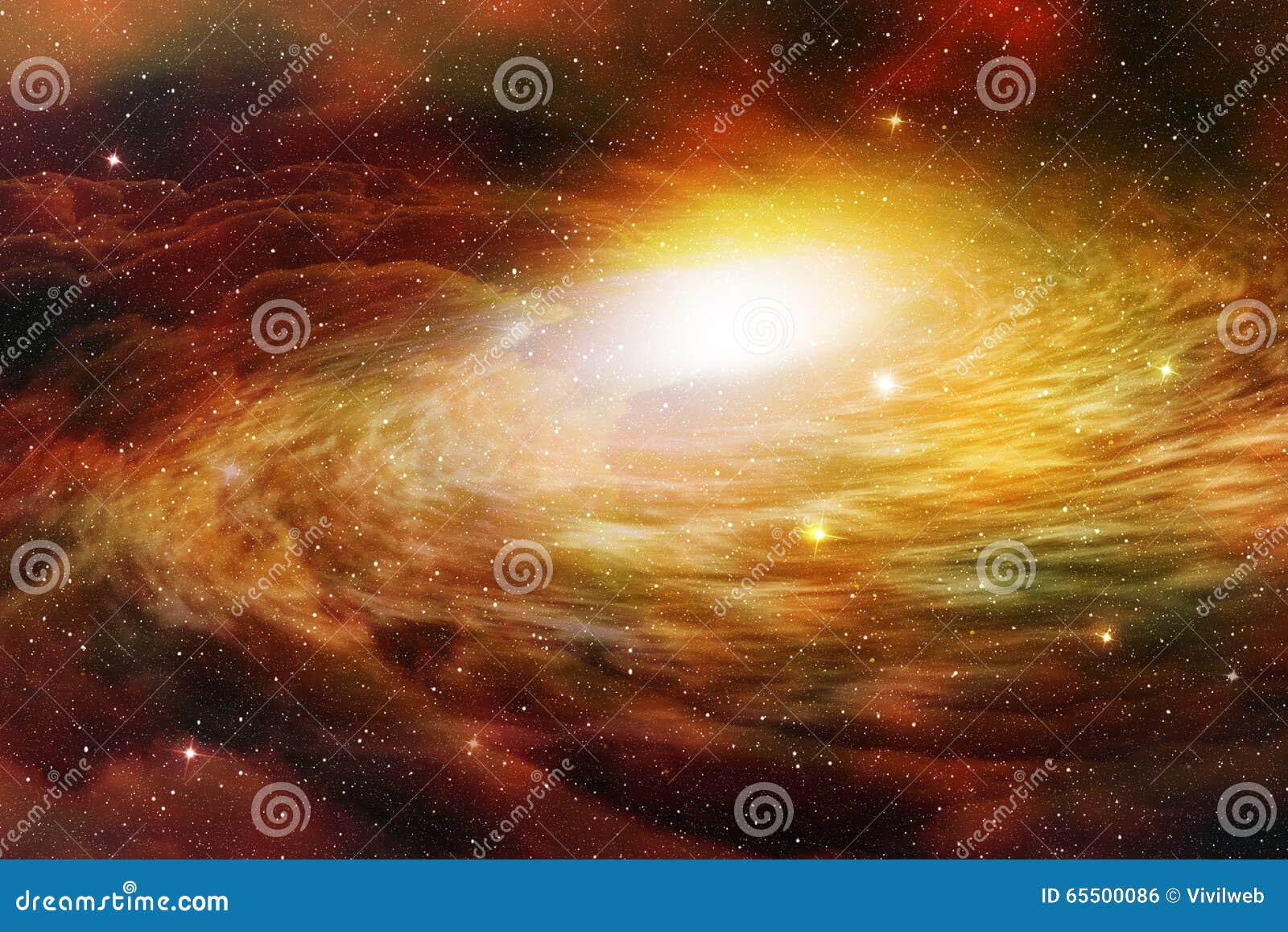 The Spiral Galaxy Revolves Around Its Axis. Dramatic Background Stock ...