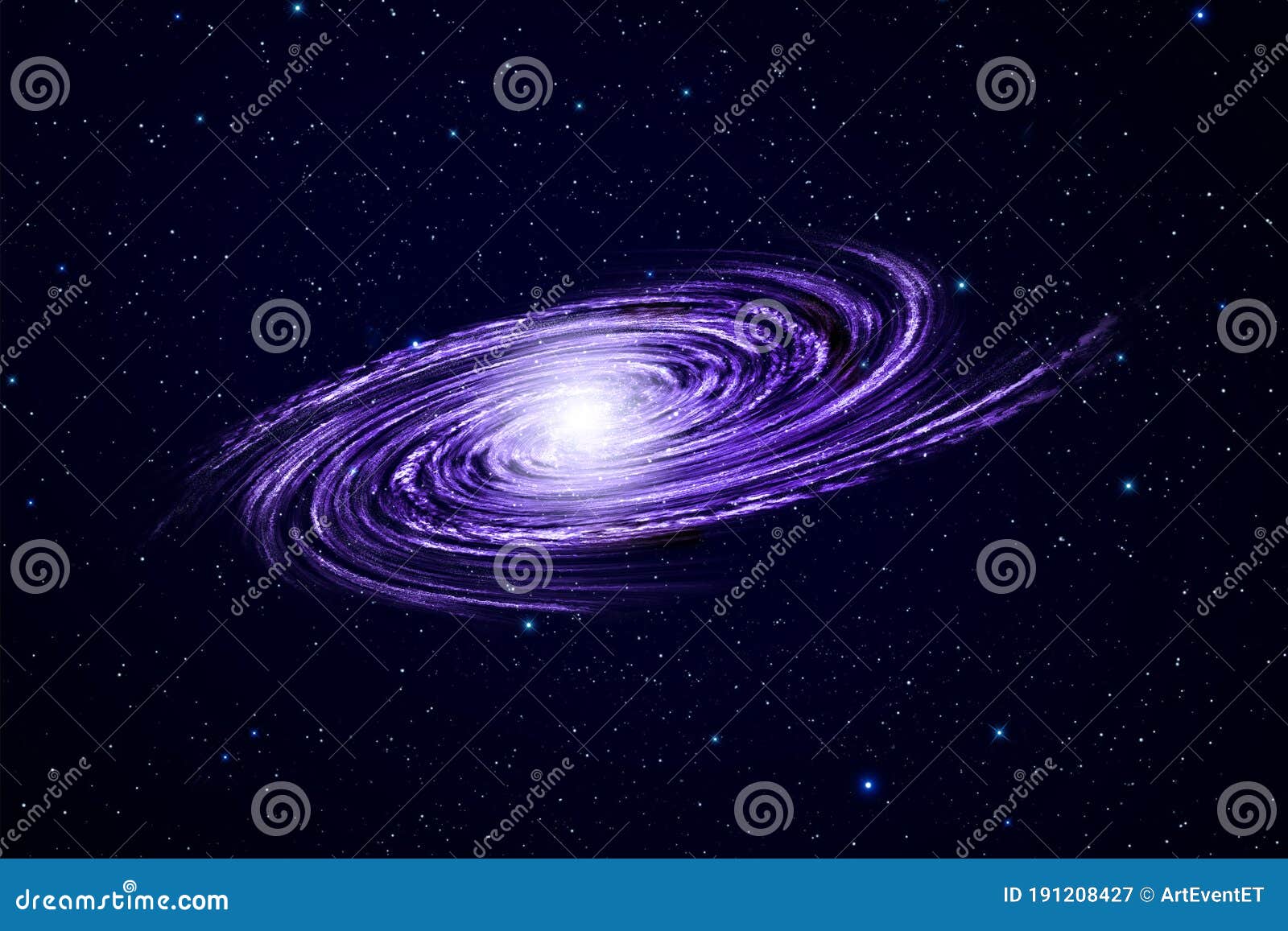 Spiral galaxy top view stock illustration. Illustration of galaxy ...