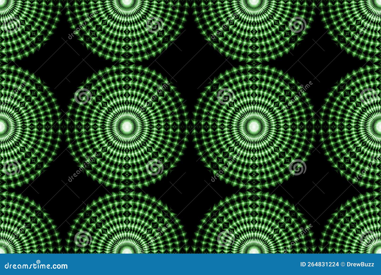 Spiral Green Black Light Circles Pattern Whirl Bright Shine Circular ...