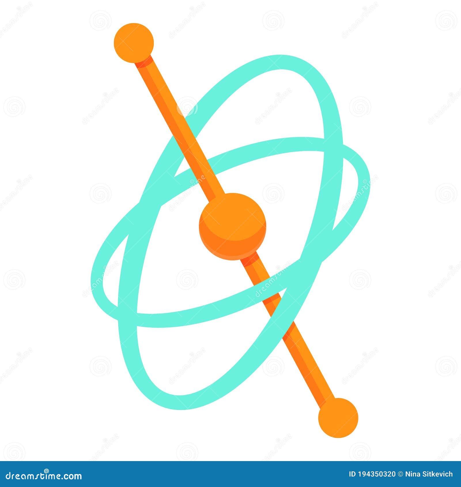 Spiral Gyroscope Icon, Cartoon Style Vector Illustration ...