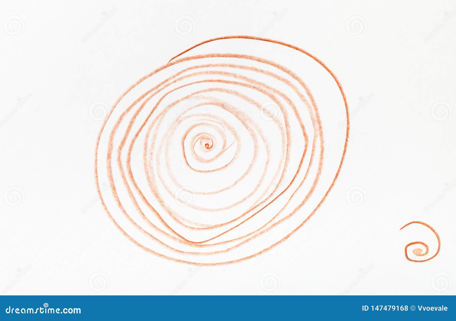 Spiral Hand Drawn by Brown Pencil Stock Illustration - Illustration of ...