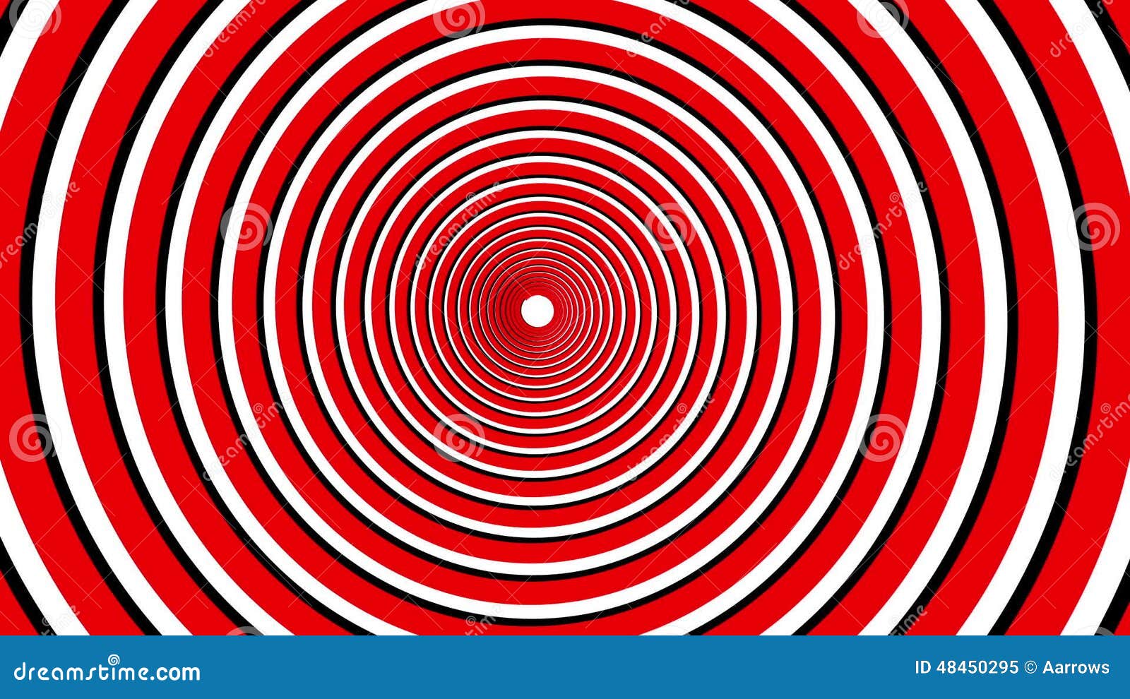 Spiral Hypnotic Animation. Black, Red and White Looping Stock Video ...