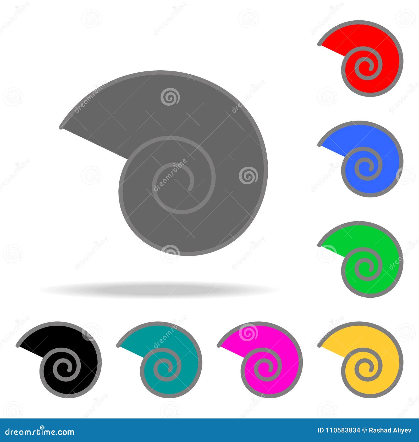 Spiral Icon. Elements in Multi Colored Icons for Mobile Concept and Web ...