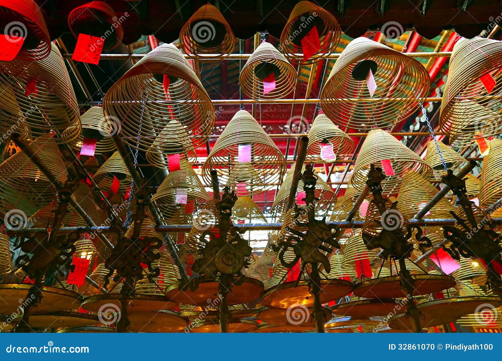 Spiral Incense Coils of Man Mo Temple Hong Kong Editorial Image - Image ...