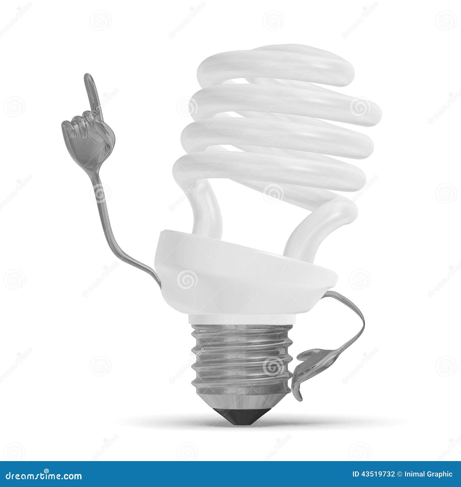 Spiral Light Bulb Character in Moment of Insight Stock Illustration ...