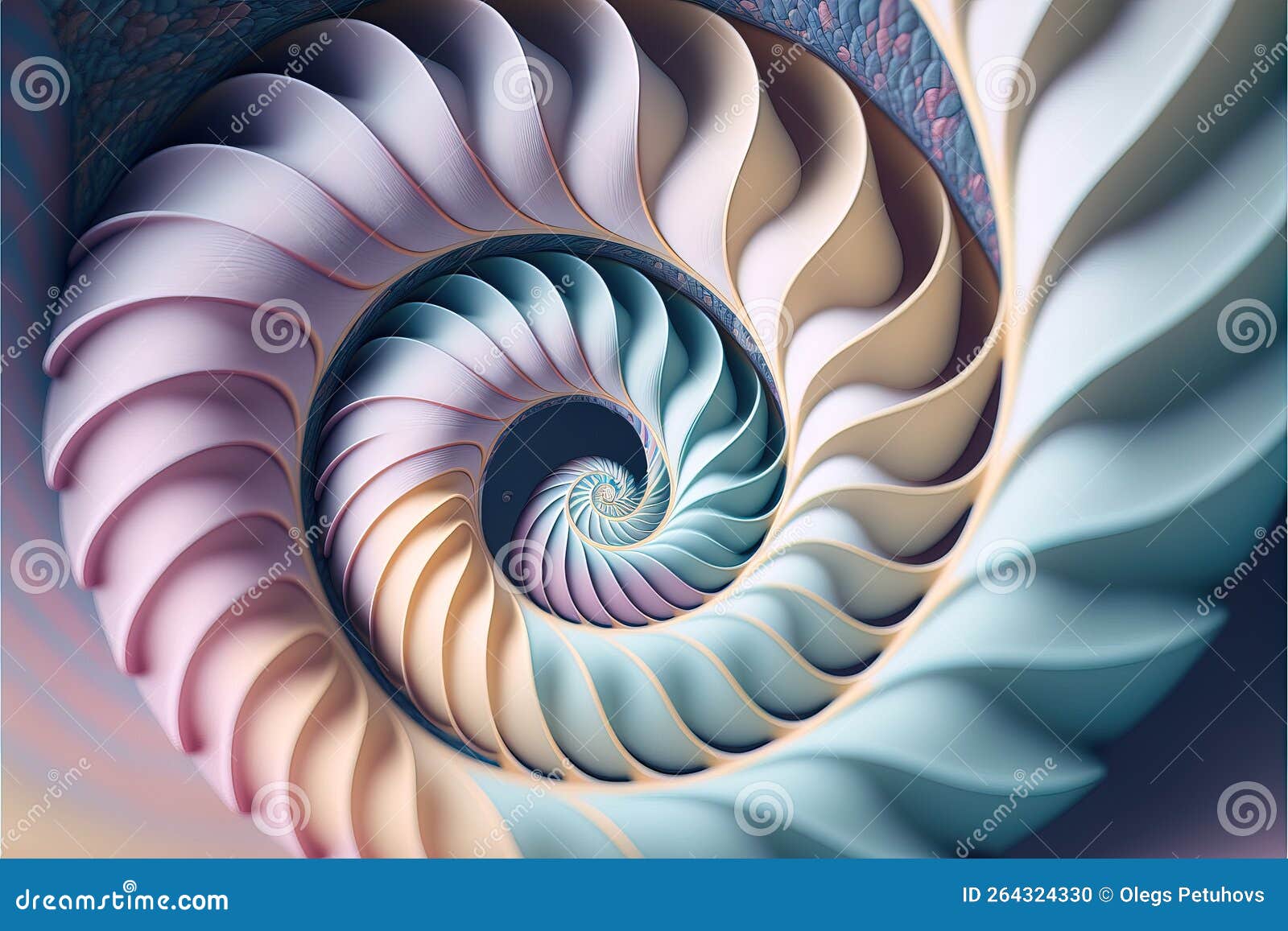 A Spiral Like Object with a Blue Center and a Pink Center and a Blue ...