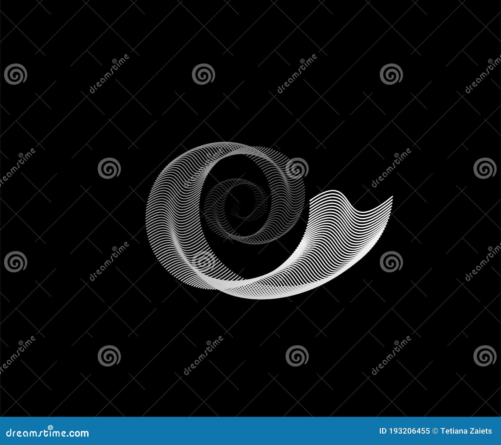 Spiral Line Pattern Vector Background. Light White Round Technology ...
