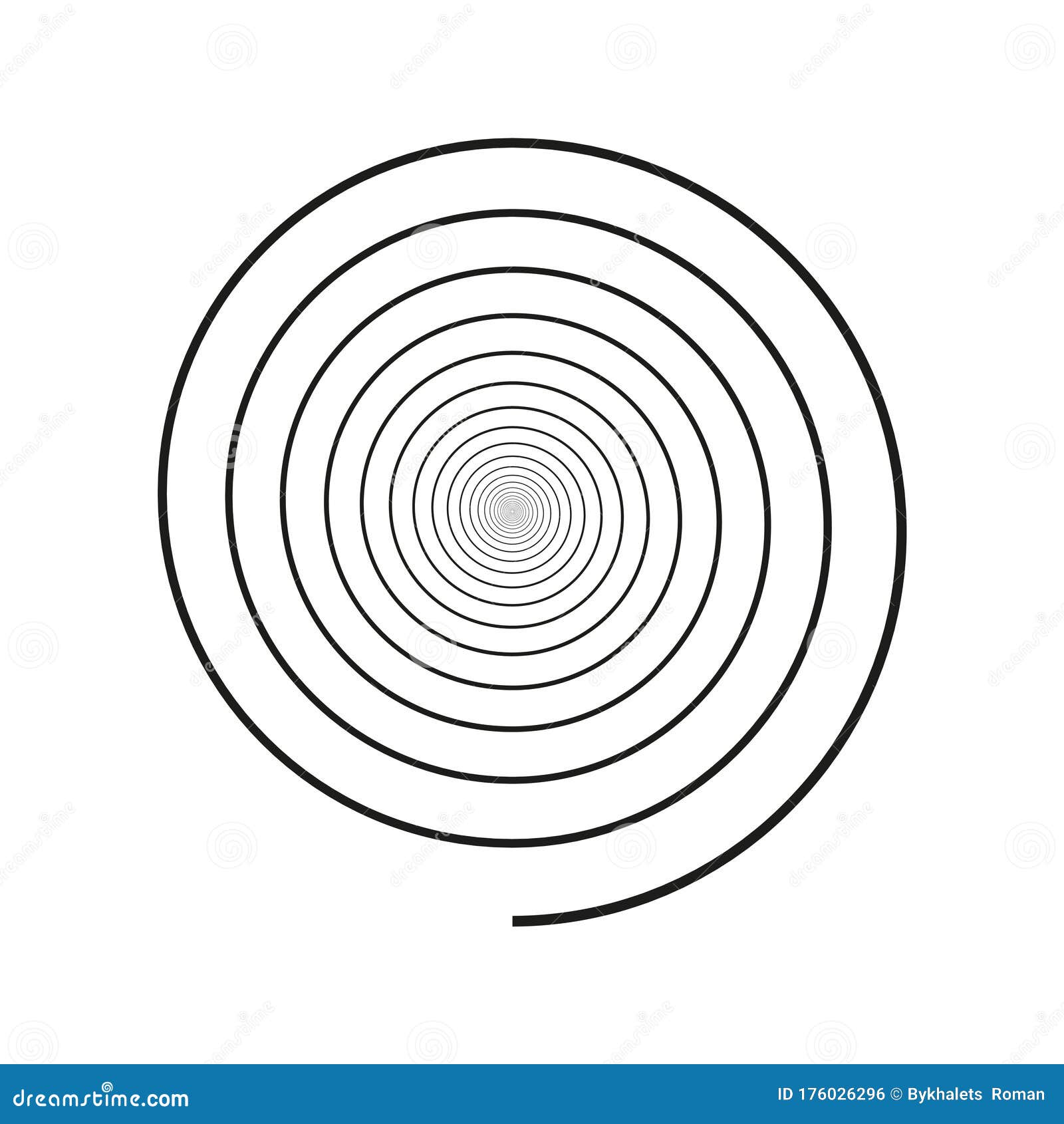 Spiral Line Vector Graphic Element. Isolated Vector Illustration. Thin ...