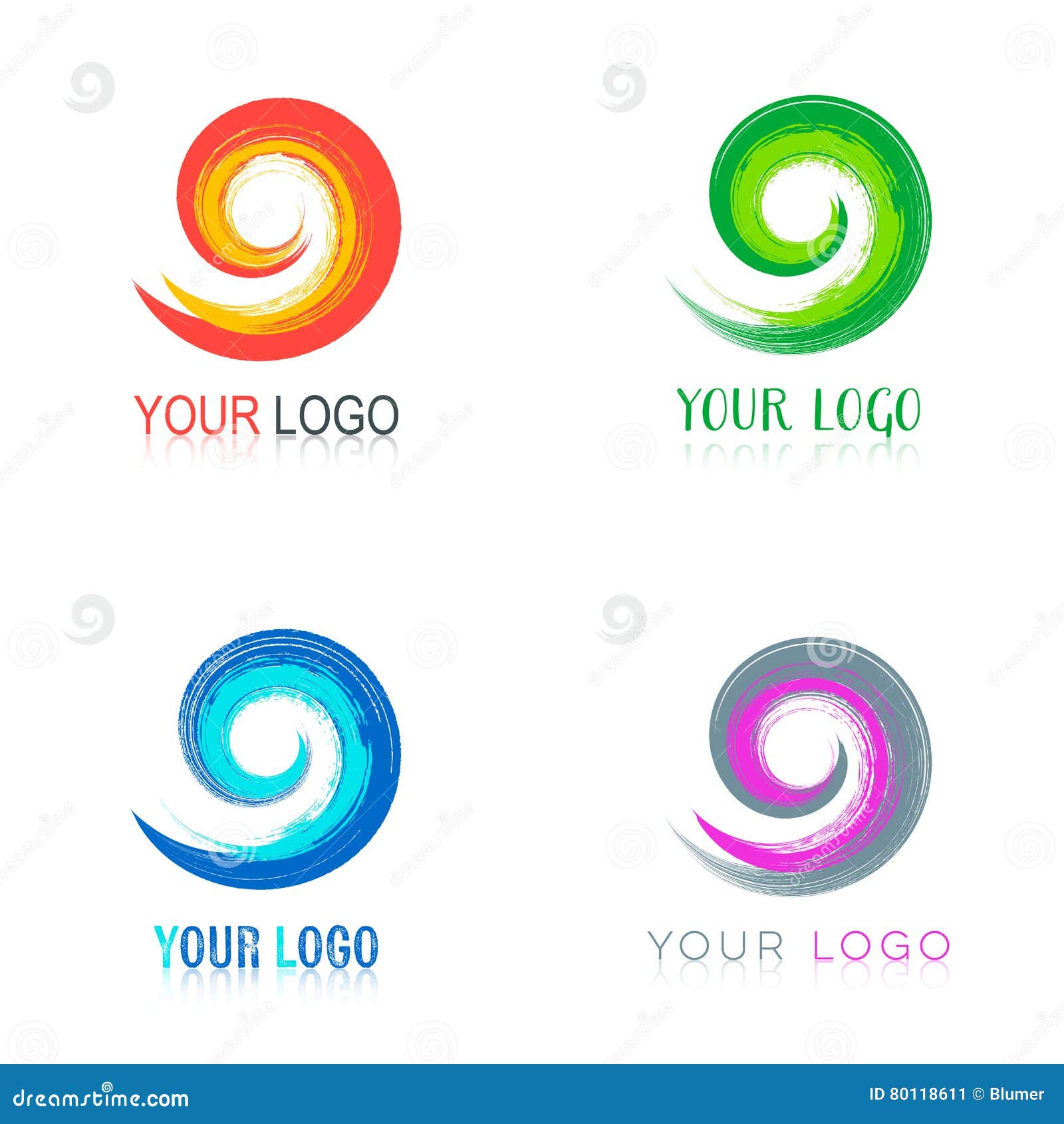 Spiral Logo Design Collection Stock Vector - Illustration of graphic ...