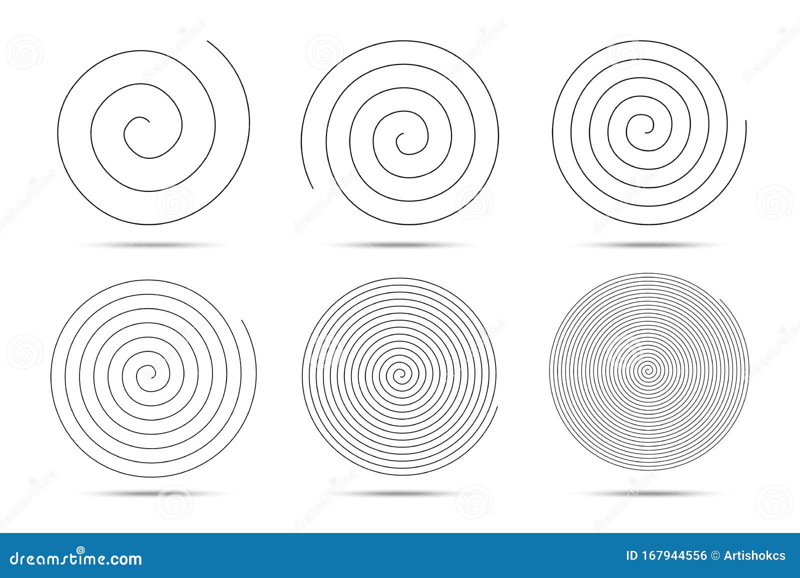 Spiral Logo Design Elements. Vector Illustration. Set of Spirals. Stock ...