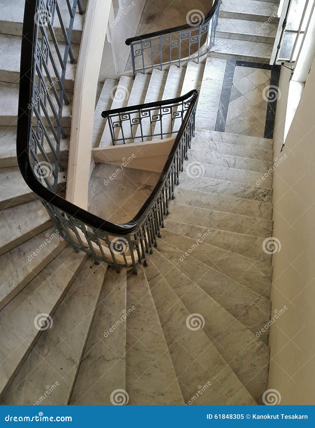 Spiral Marble Stair and Iron Cast Rail in the Palace Stock Image ...