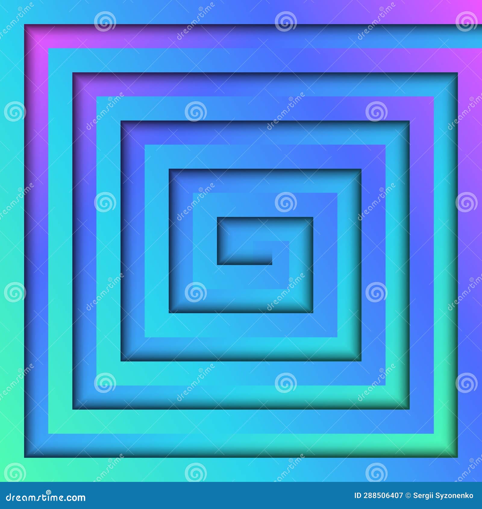 Spiral Maze Of Bright Gradient With Shadows Psychedelic Futuristic ...
