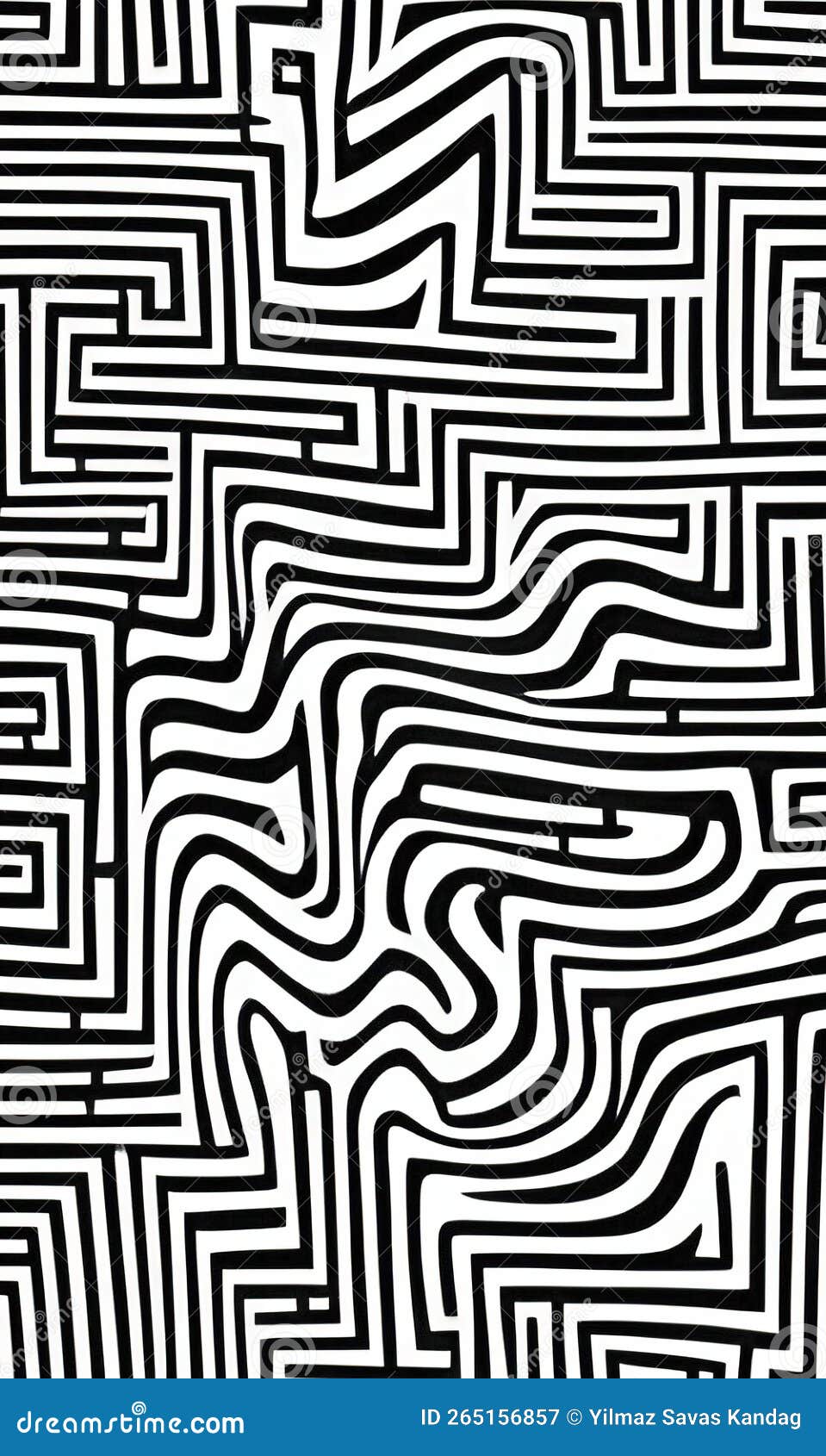 Spiral Maze Effect with Black and White Lines. Stock Vector ...