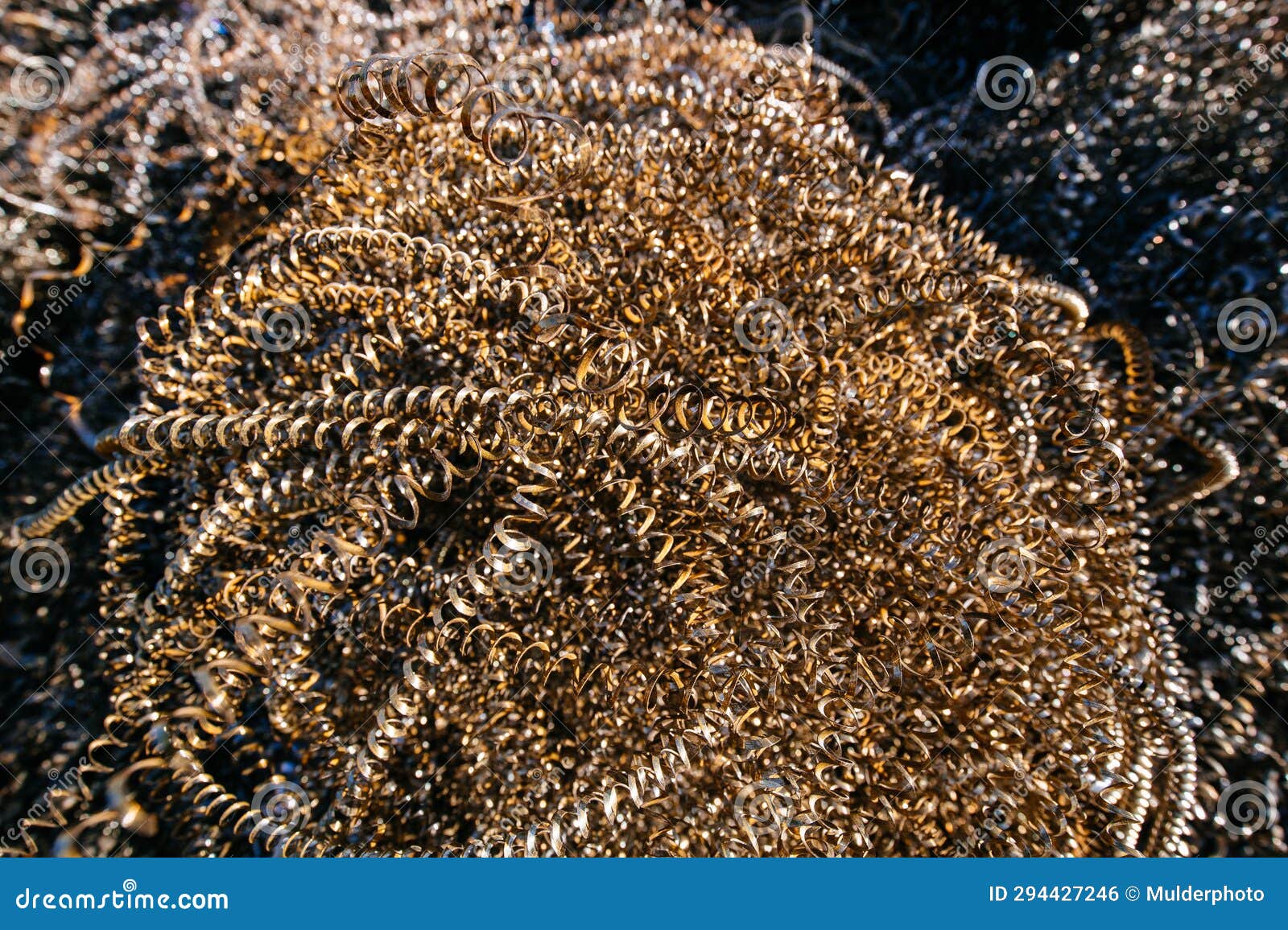 Spiral Metal Chips in Metalworking Production Stock Photo - Image of ...