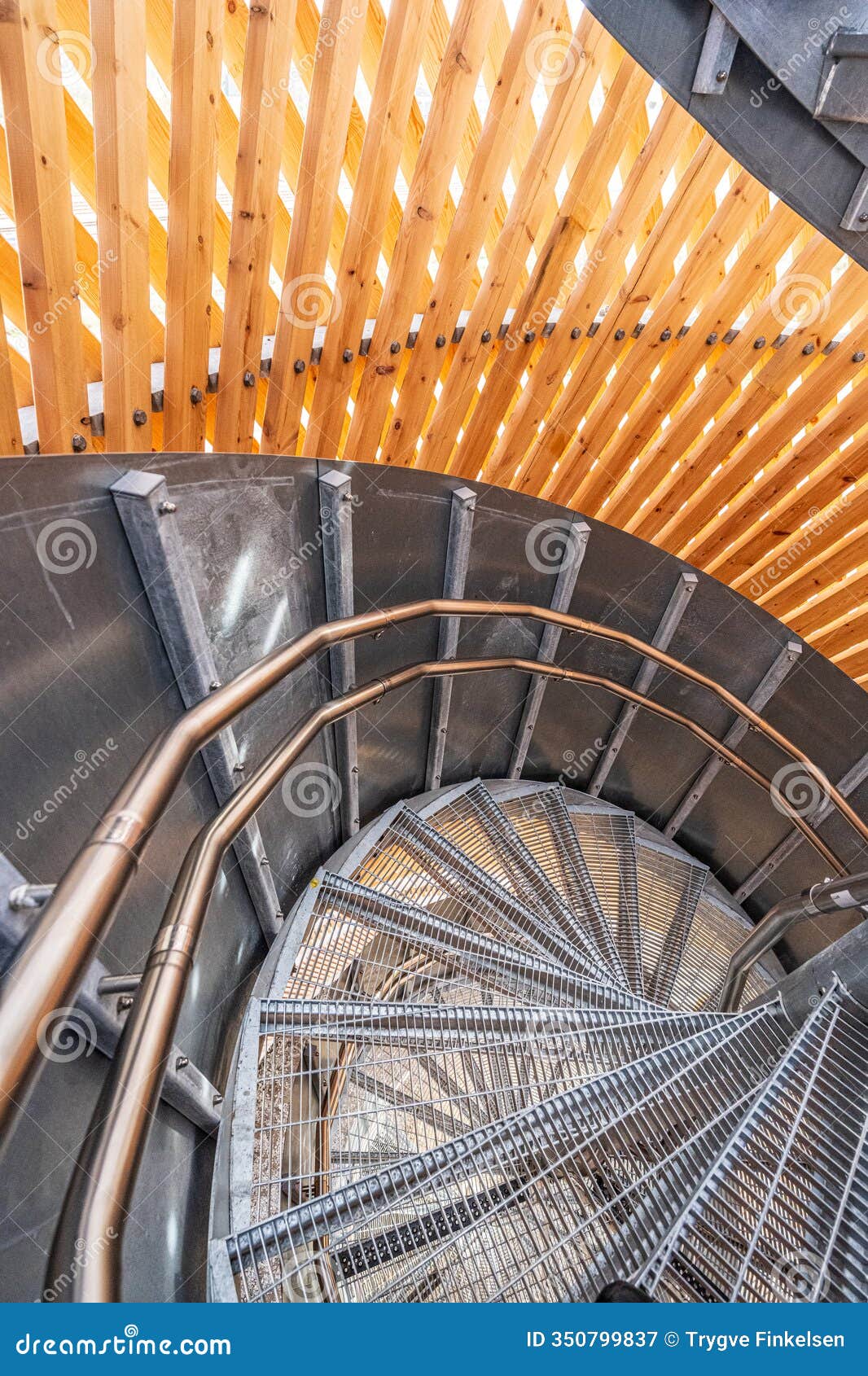 Spiral Metal Staircase in a Small Tower.. Stock Image - Image of ...