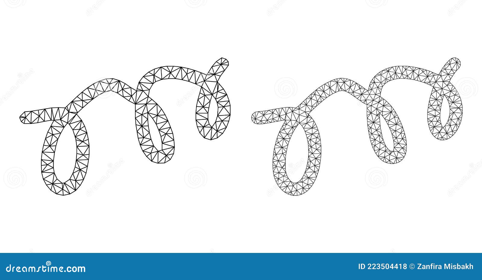 Spiral Microbe Icons - Vector Triangular Mesh Stock Vector ...