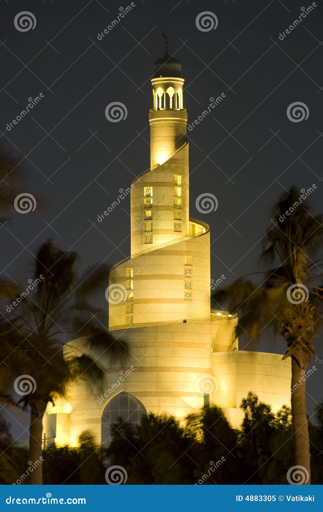 Spiral mosque Doha stock image. Image of minaret, qatar - 4883305