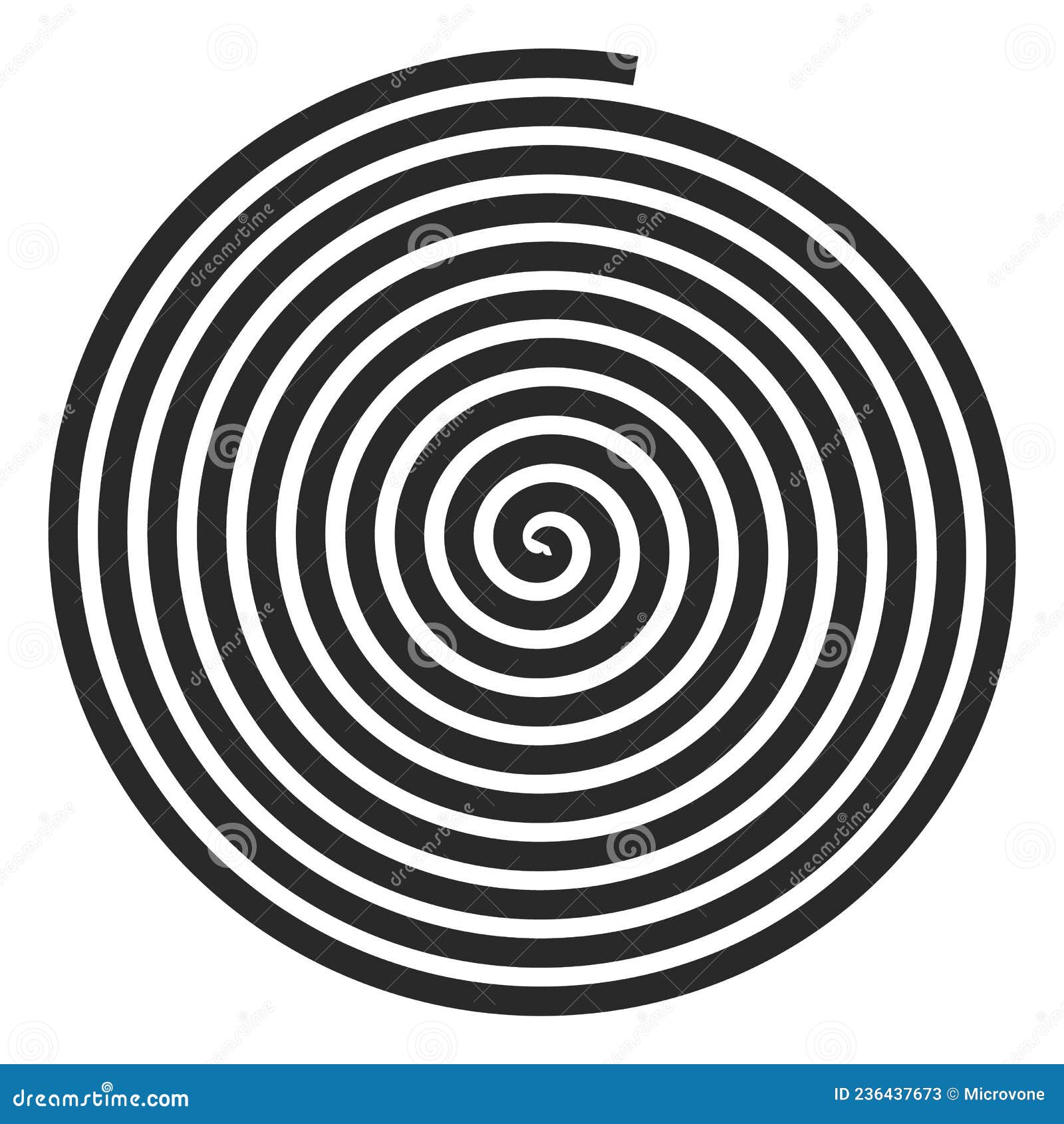 Spiral Motion Illusion. Black Round Helix Shape Stock Vector ...
