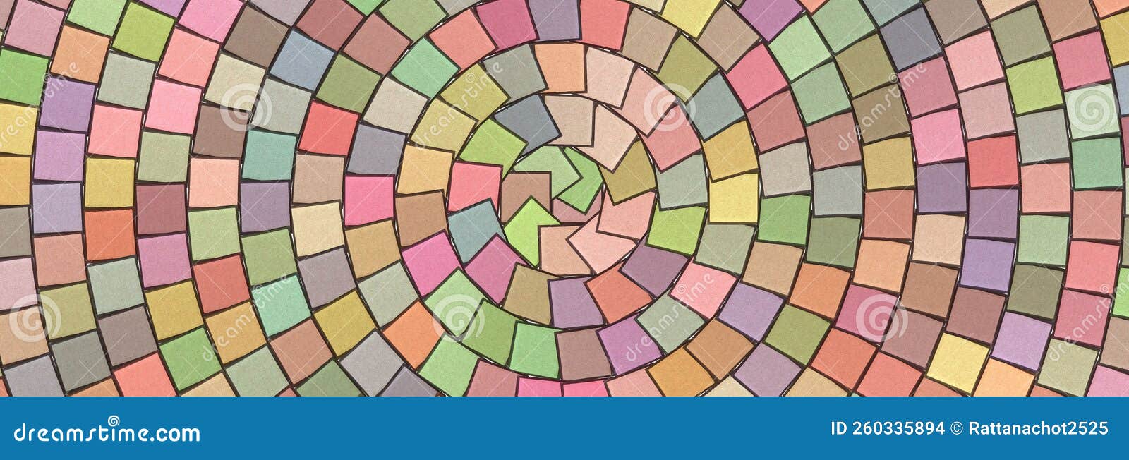 Spiral Multi-color Brick Wall Pattern. the Texture of Old Dark Brown ...