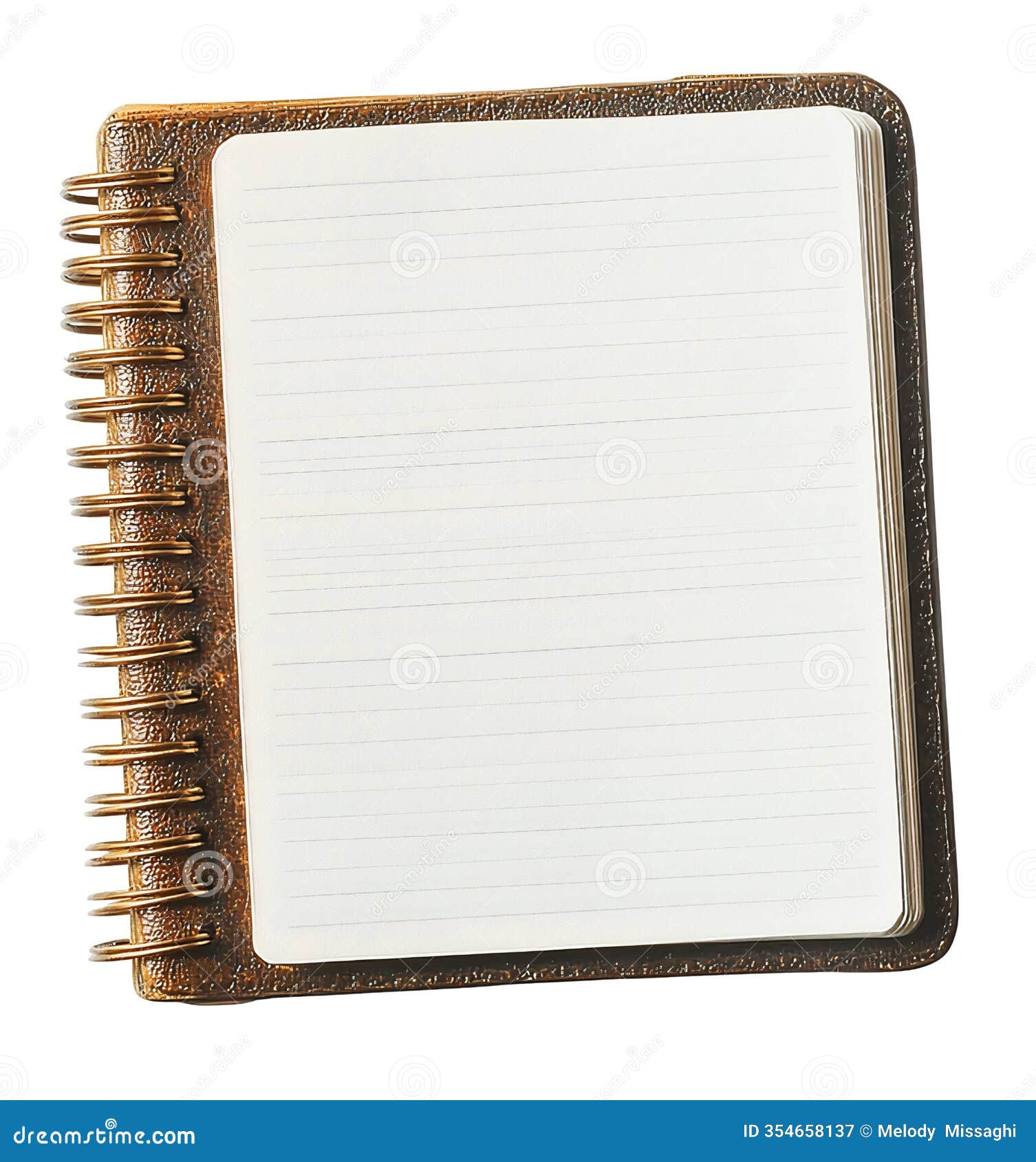 Spiral Notebook - Blank Lined Pages - Brown Cover Stock Illustration ...