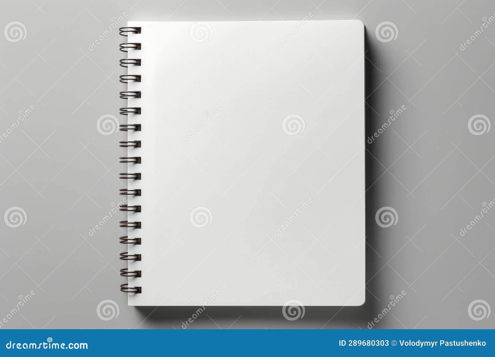 Spiral Notebook With Blank Page On Top Of It Generative Ai Stock Image