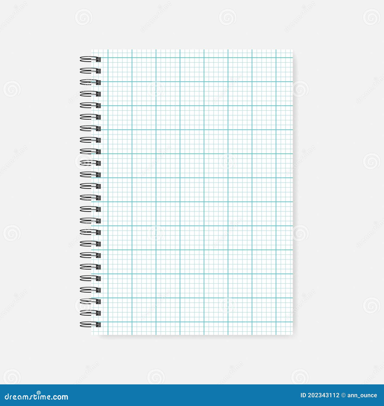 Spiral A4 Notebook - Cross Section Squared Paper Notepad, Mock-up Stock ...