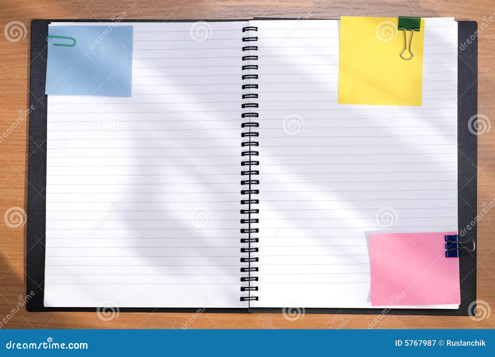 Spiral Notebook and Empty Notes Stock Image - Image of frame, advice ...