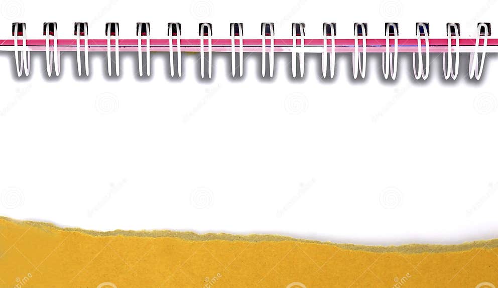 Spiral Notebook Frame on a White Background Stock Image - Image of ...