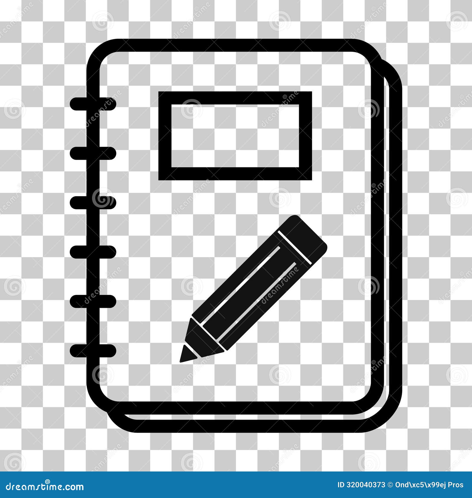 Spiral Notebook Icon, Paper Blank Page Symbol, Note Web Flat Vector ...