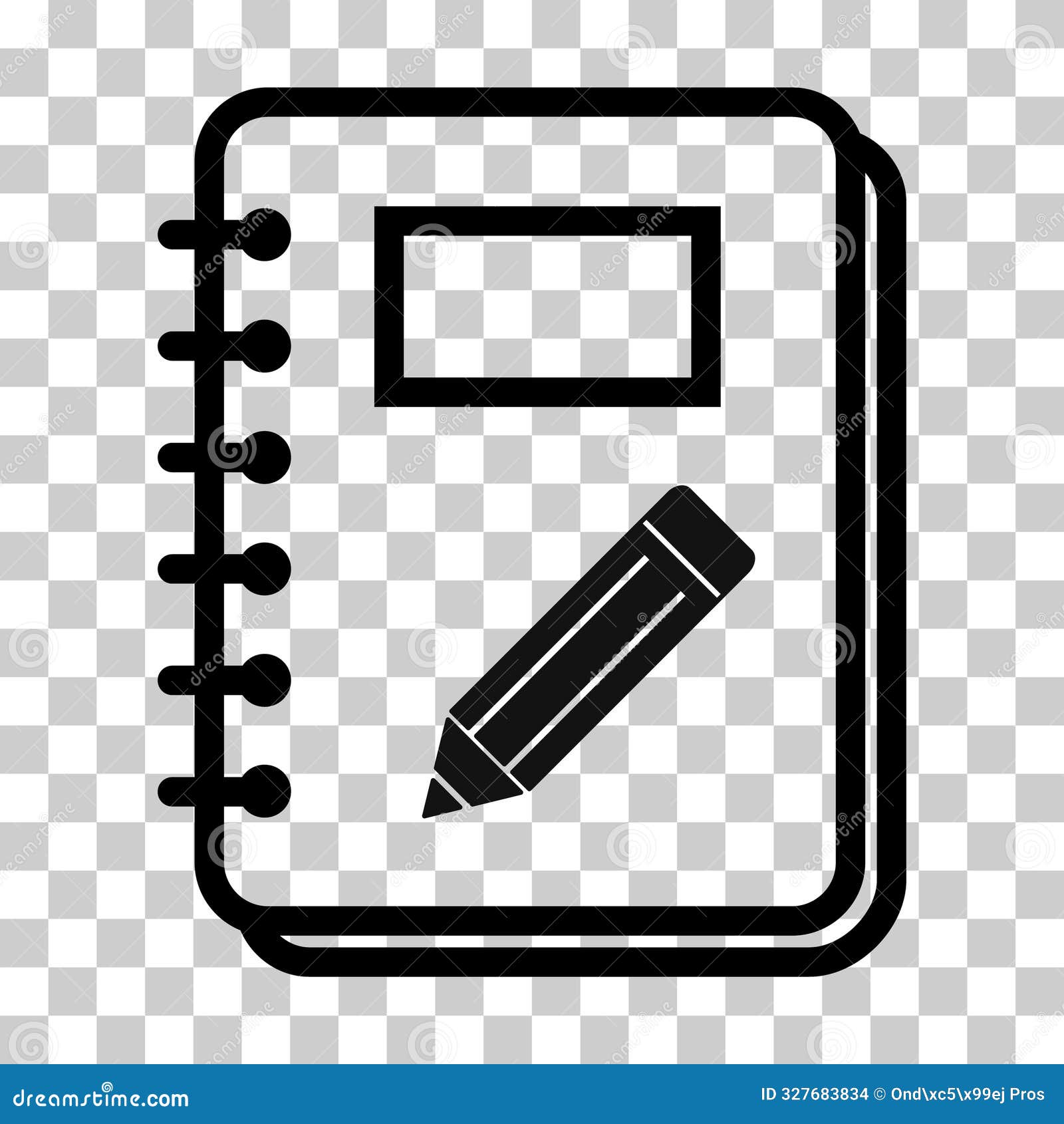 Spiral Notebook Icon, Paper Blank Page Symbol, Note Web Flat Vector ...