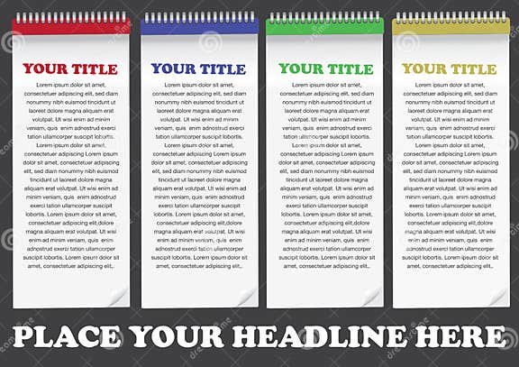 Spiral Notebook Page Layout Template Stock Vector - Illustration of ...