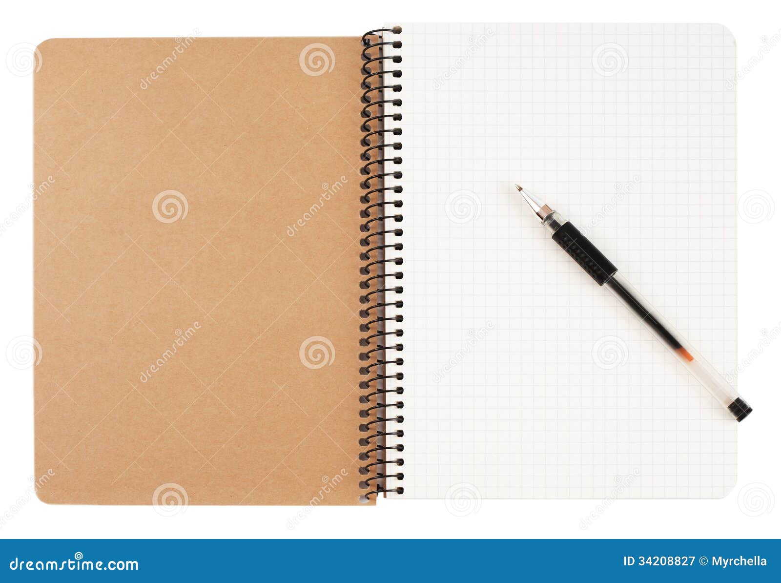 Spiral notebook and pen stock image. Image of detail - 34208827