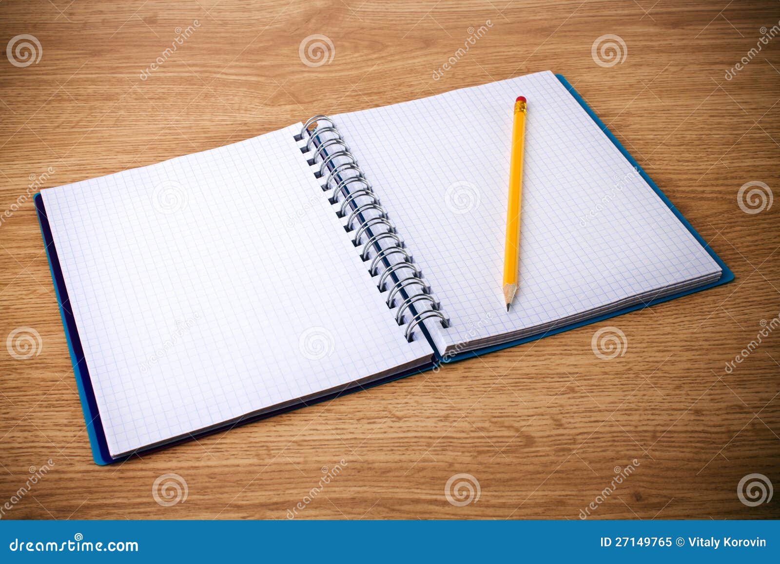 Spiral Notebook and Pencil stock image. Image of supplies - 27149765