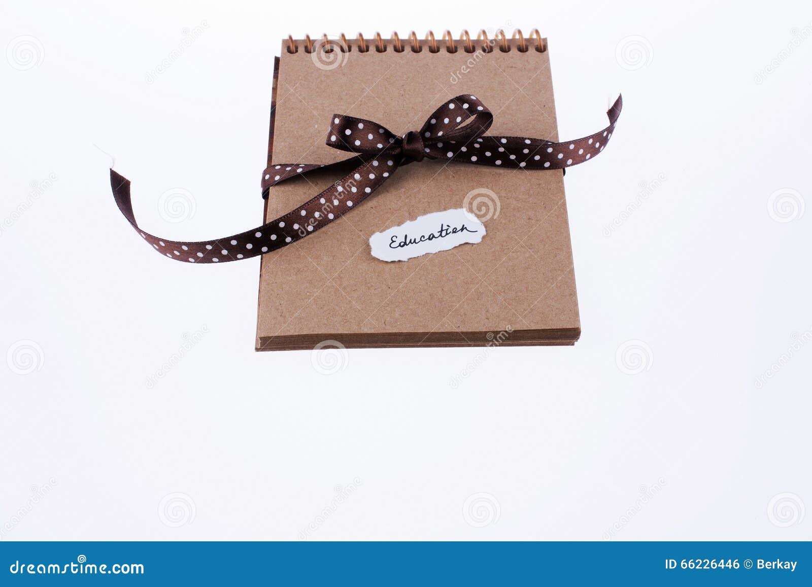 Spiral Notebook with a Ribbon Stock Photo - Image of note, ribbon: 66226446
