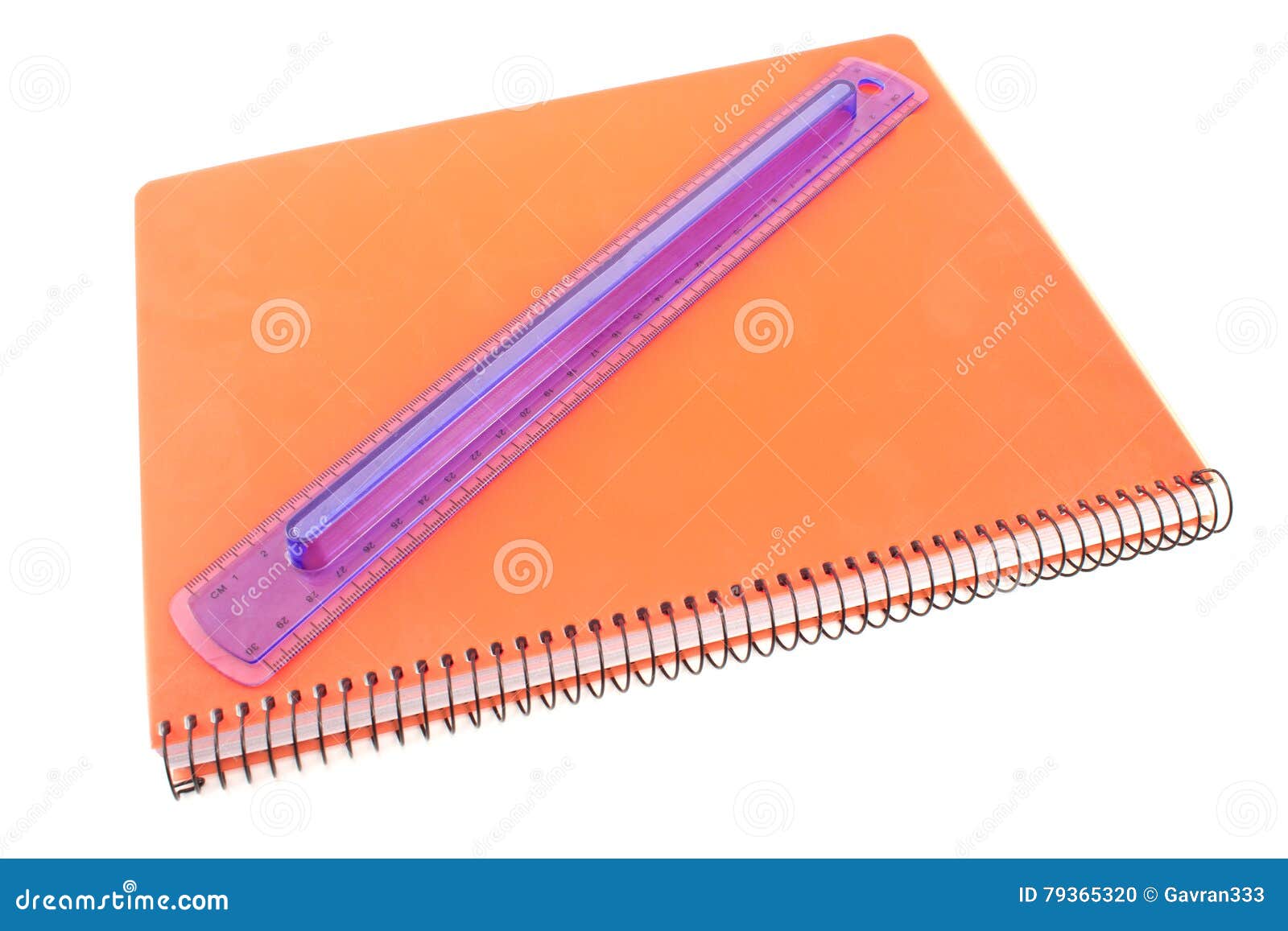 Spiral Notebook and School Ruler Isolated Stock Photo - Image of ...