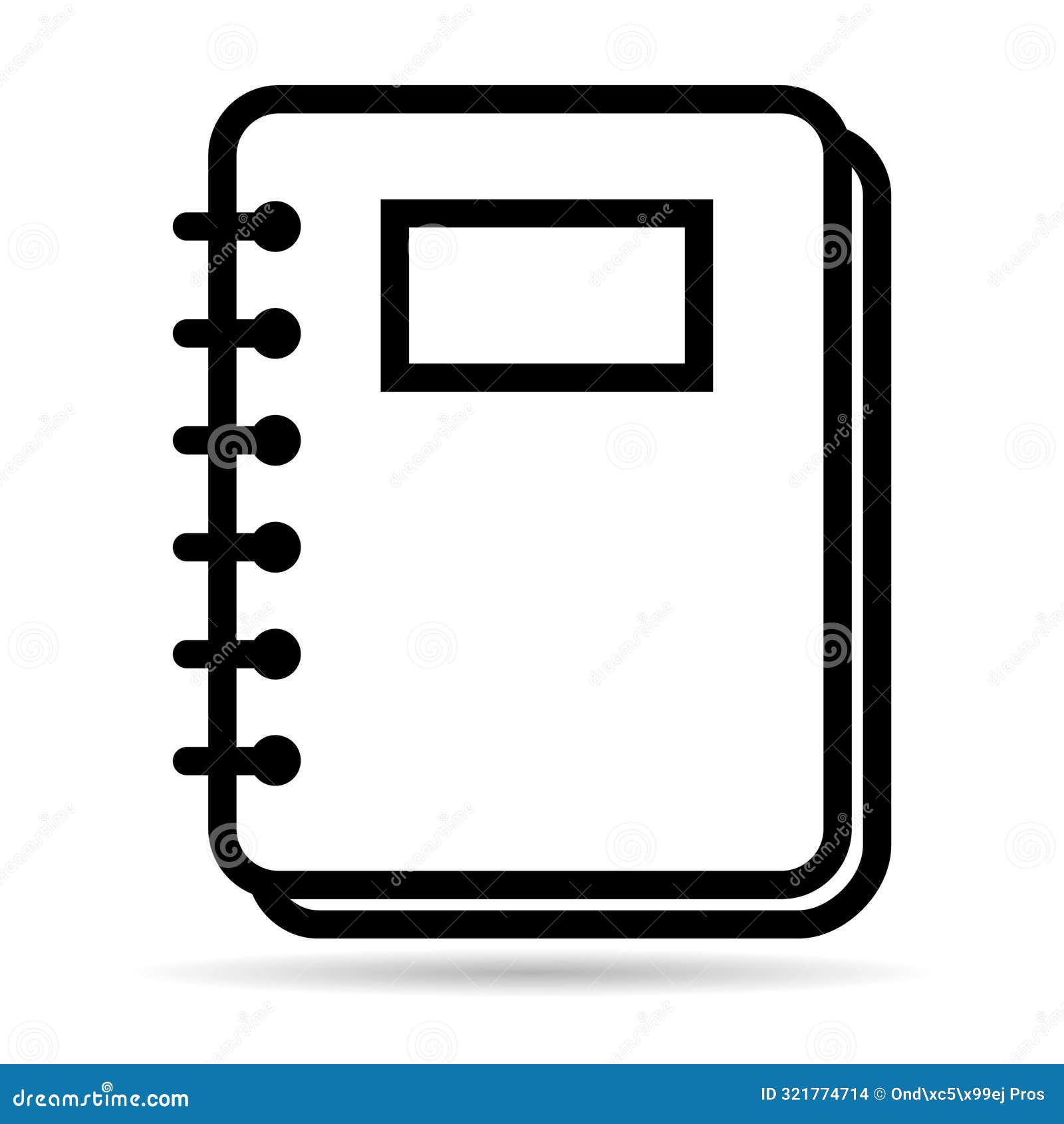 Spiral Notebook Shadow Icon, Paper Blank Page Symbol, Note Web Flat ...