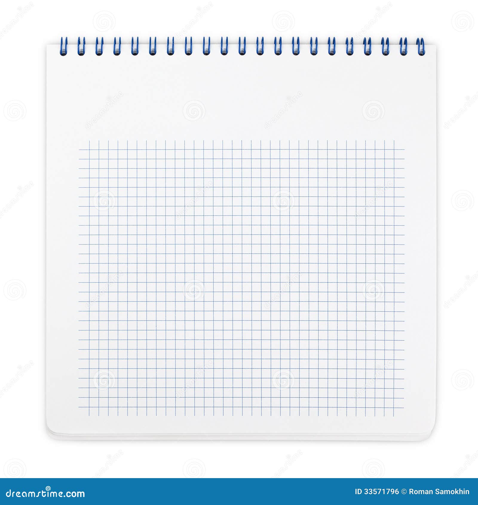 Paper Spiral Notebook With A Pencil Close-up Isolated On A White ...