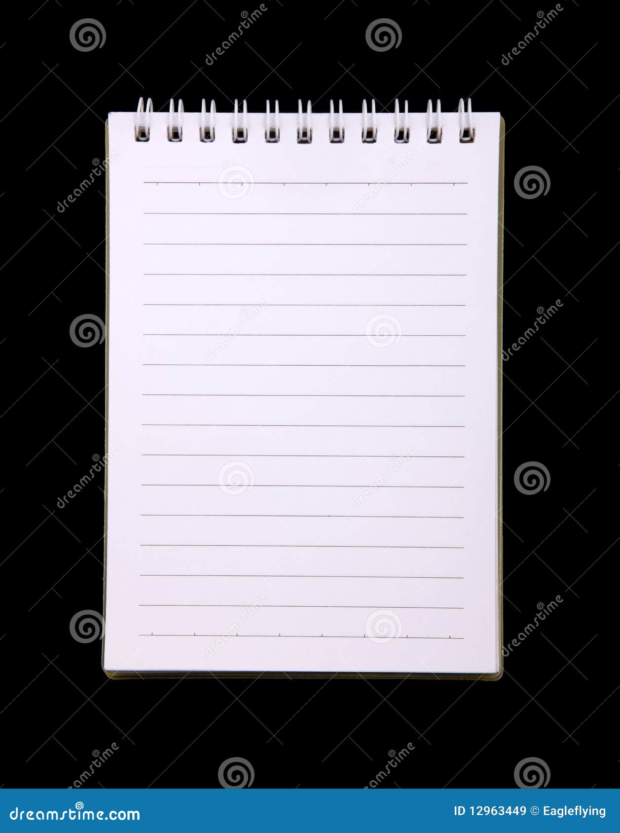 Spiral Notebook with Striped Paper Stock Image - Image of object ...