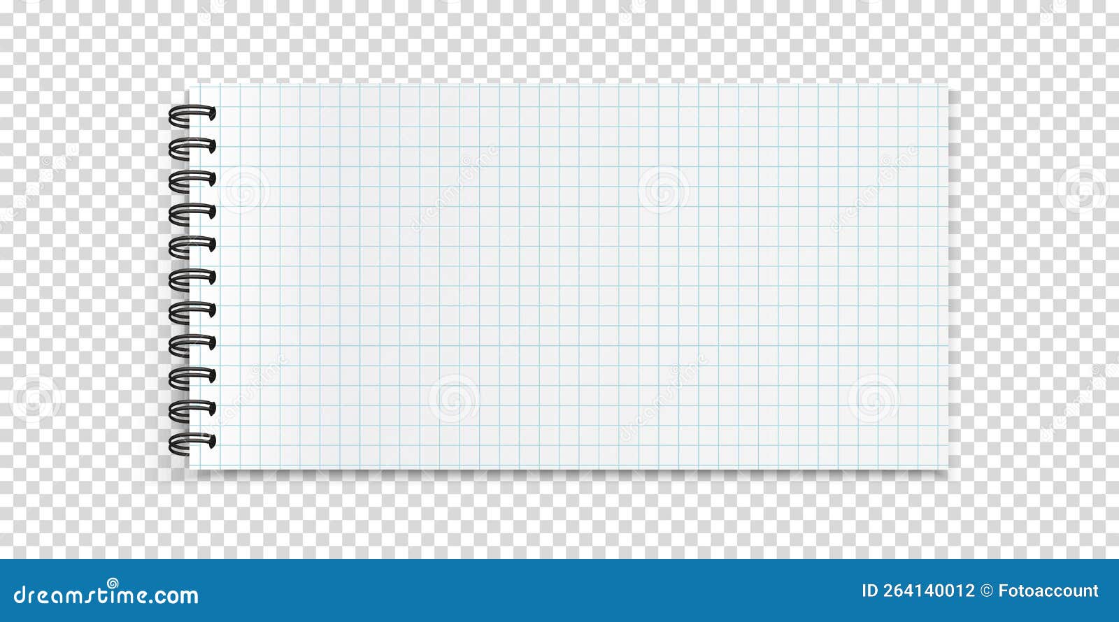 Spiral Notebook Template - Empty Cell Grid Striped Vector Illustration ...