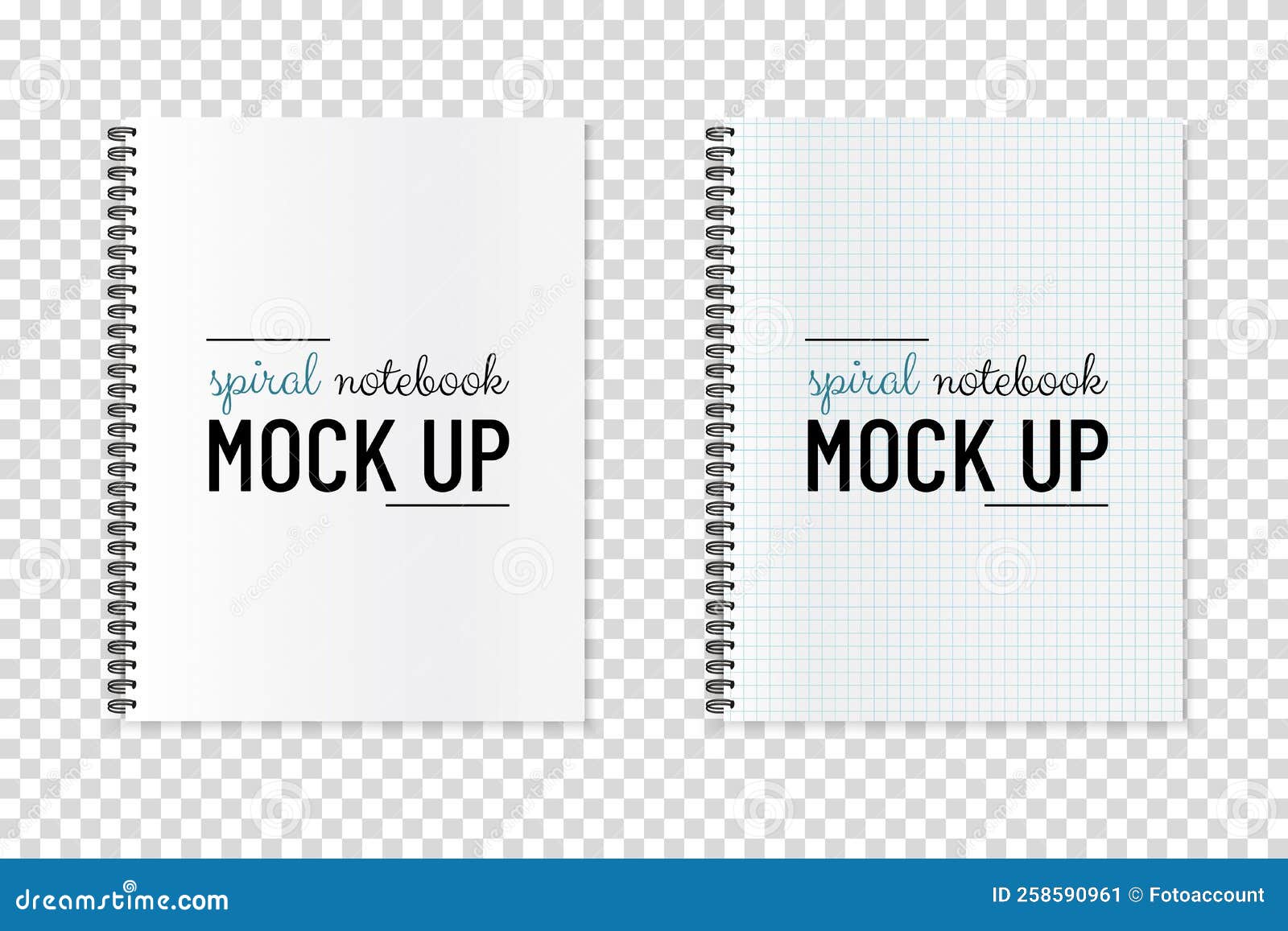 Spiral Notebook Templates - Vector Mock Up Illustrations with Copy ...
