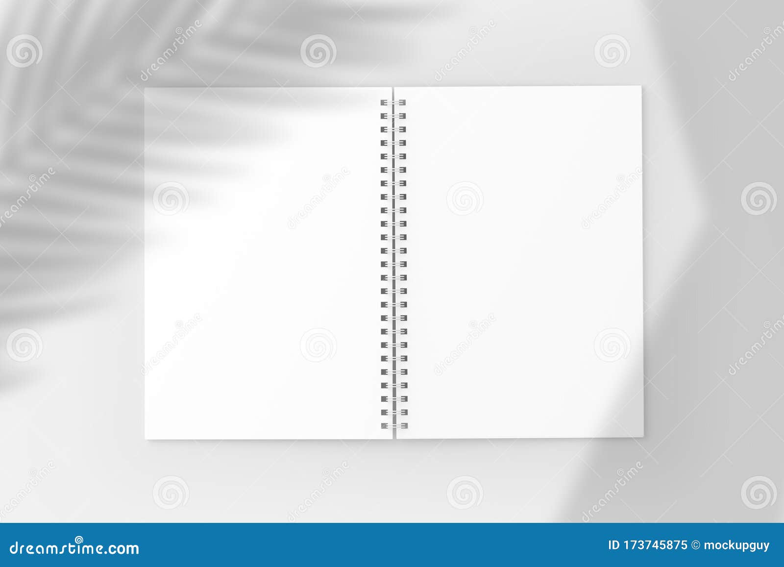 A4/A5/A6 Spiral Notebook White Blank 3D Rendered Mockup with Shadow ...