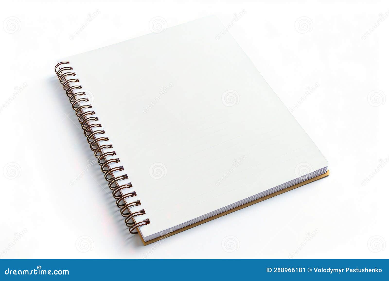Spiral Notebook With White Cover And Brown Spiral Binding Generative