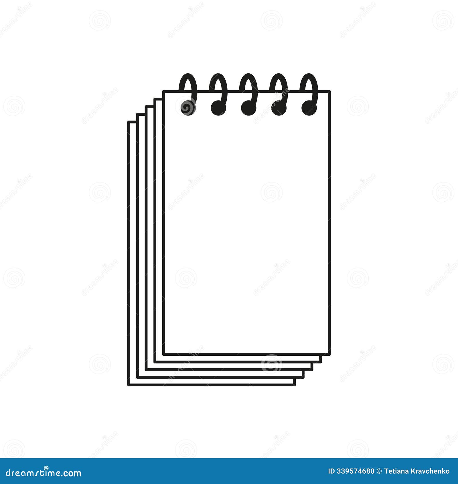 Spiral Notepad Icon. Blank Pages Stacked. Simple Vector Symbol. Black ...