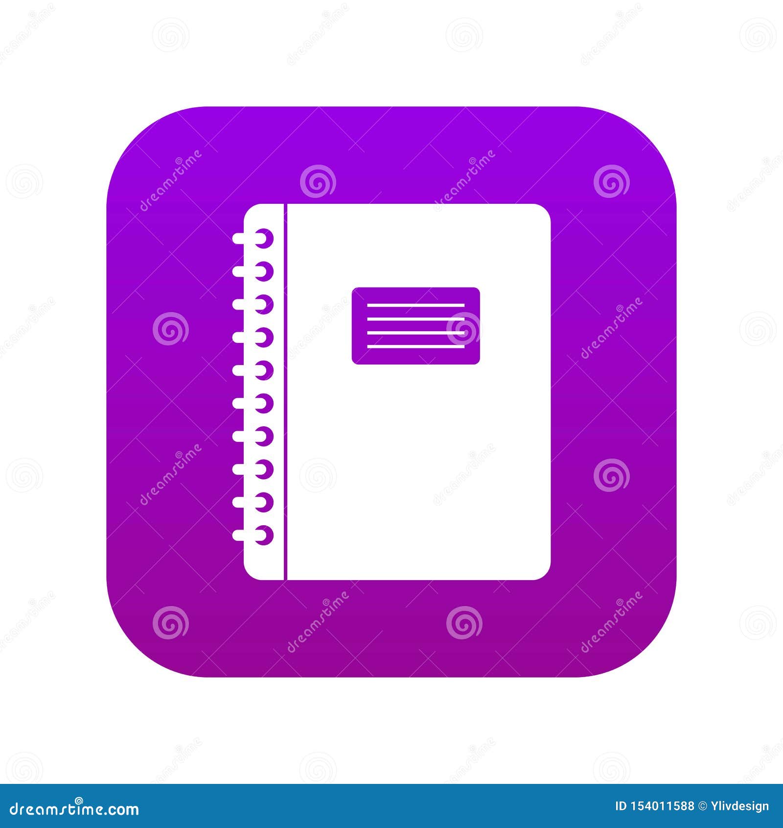 Spiral Notepad Icon Digital Purple Stock Vector - Illustration of ...