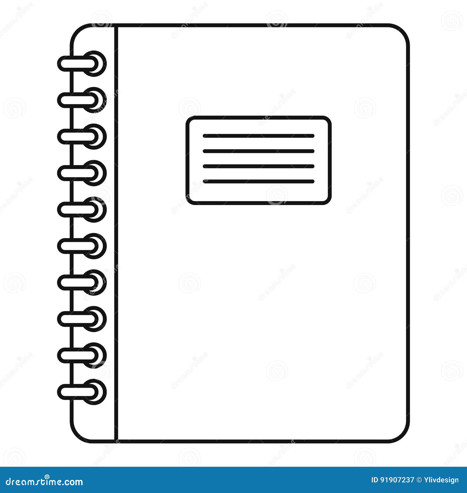 Spiral Notepad Icon Outline Stock Vector - Illustration of line, close ...