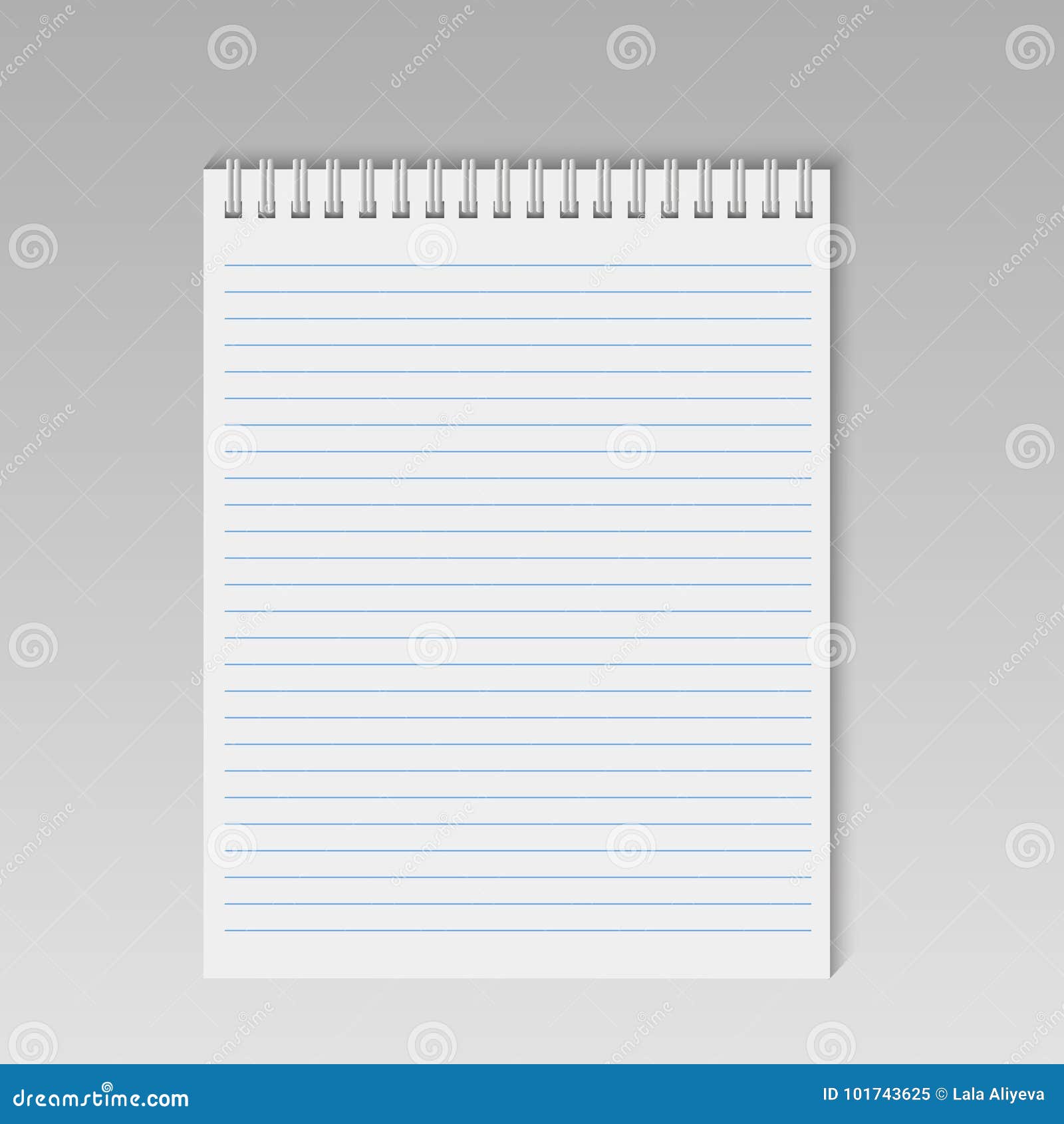 Spiral Notepad with Lines. Vector Stock Illustration - Illustration of ...